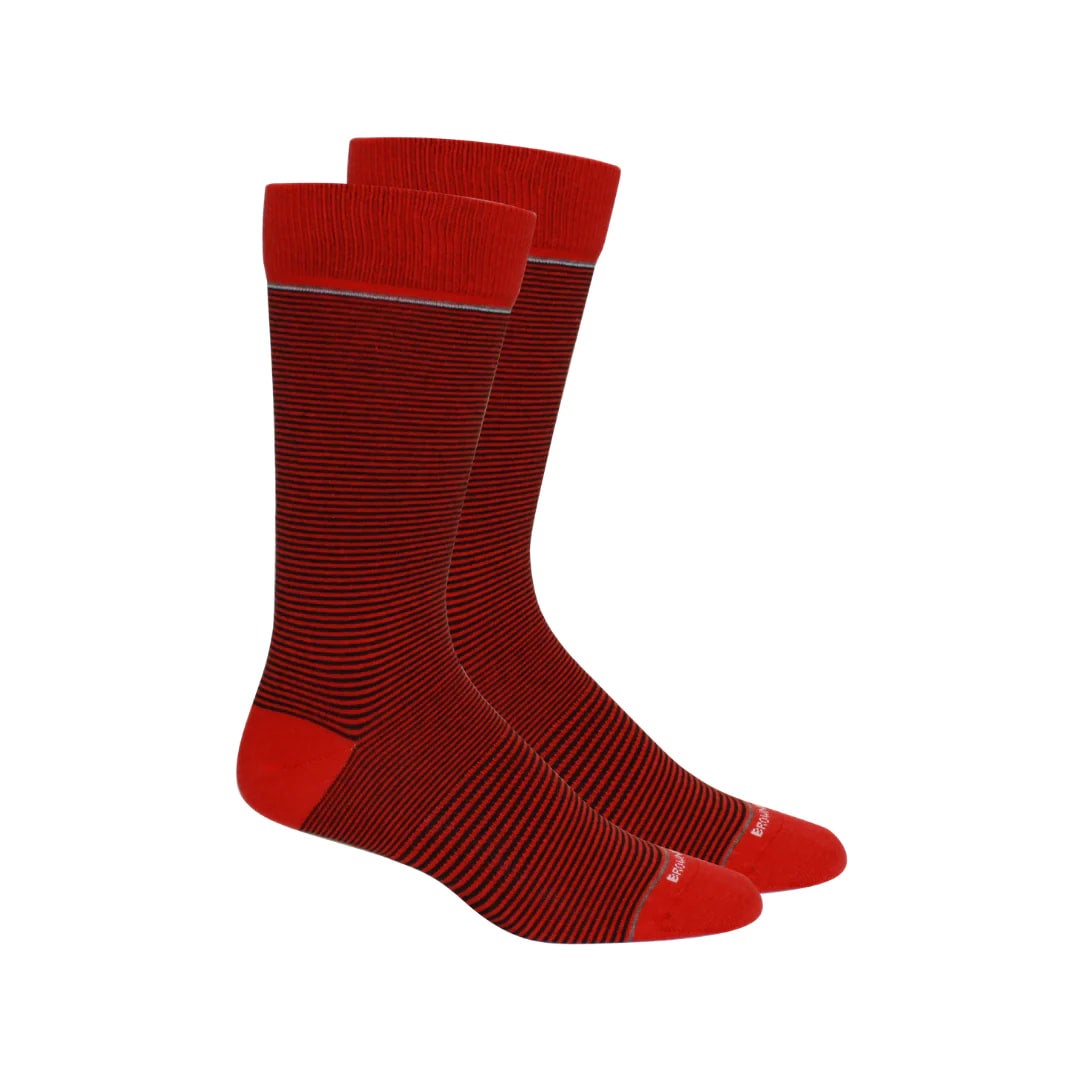 BROWN DOG Stand Up Stripe Red/Black Socks | Boro Belles & Babes