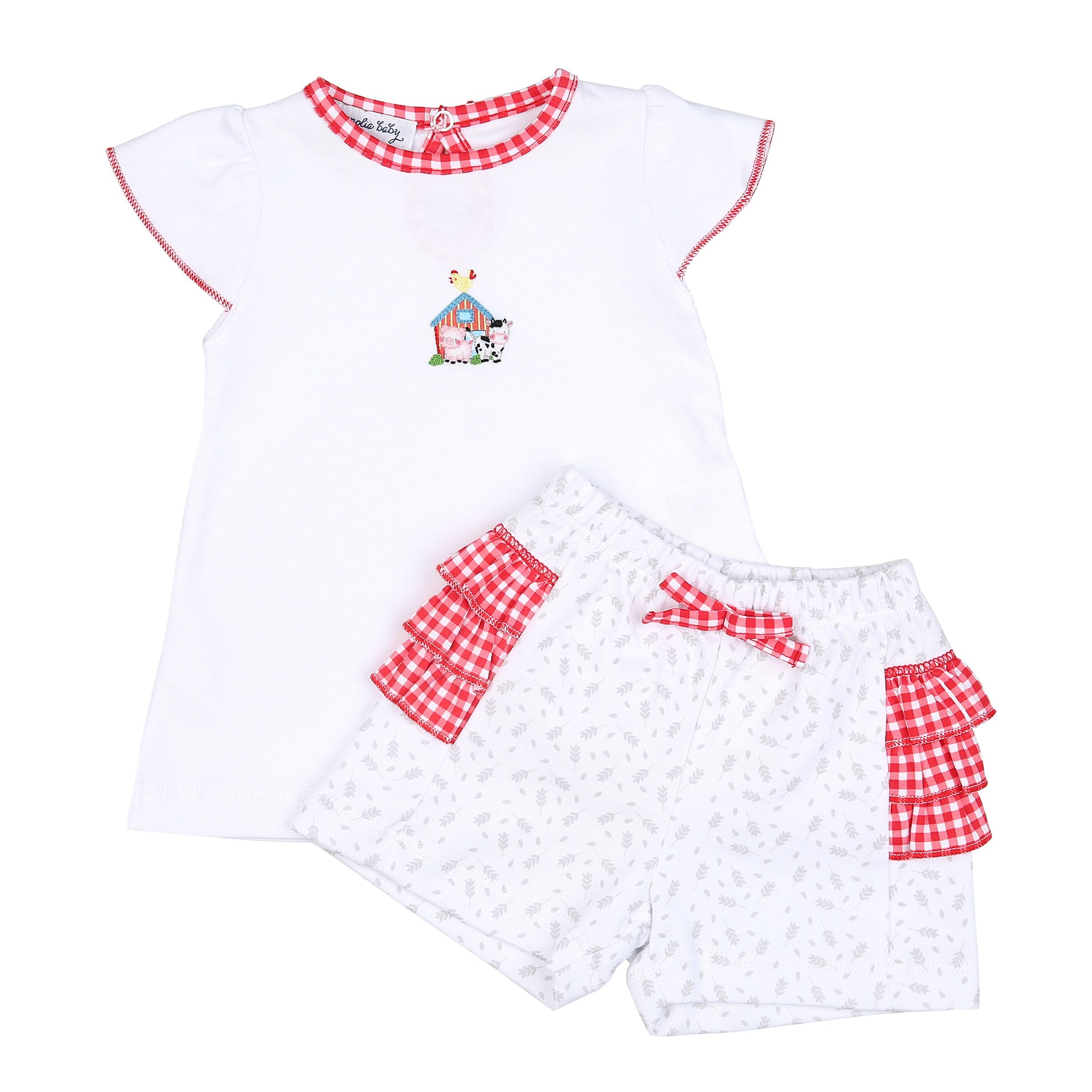 MAGNOLIA BABY Barnyard Bunch Ruffle Shorts Set | Boro Belles & Babes